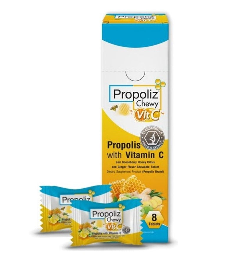 T.Man Pharma Propoliz Chewy Vit C 8 Tablets Жевательные конфеты с проп ...