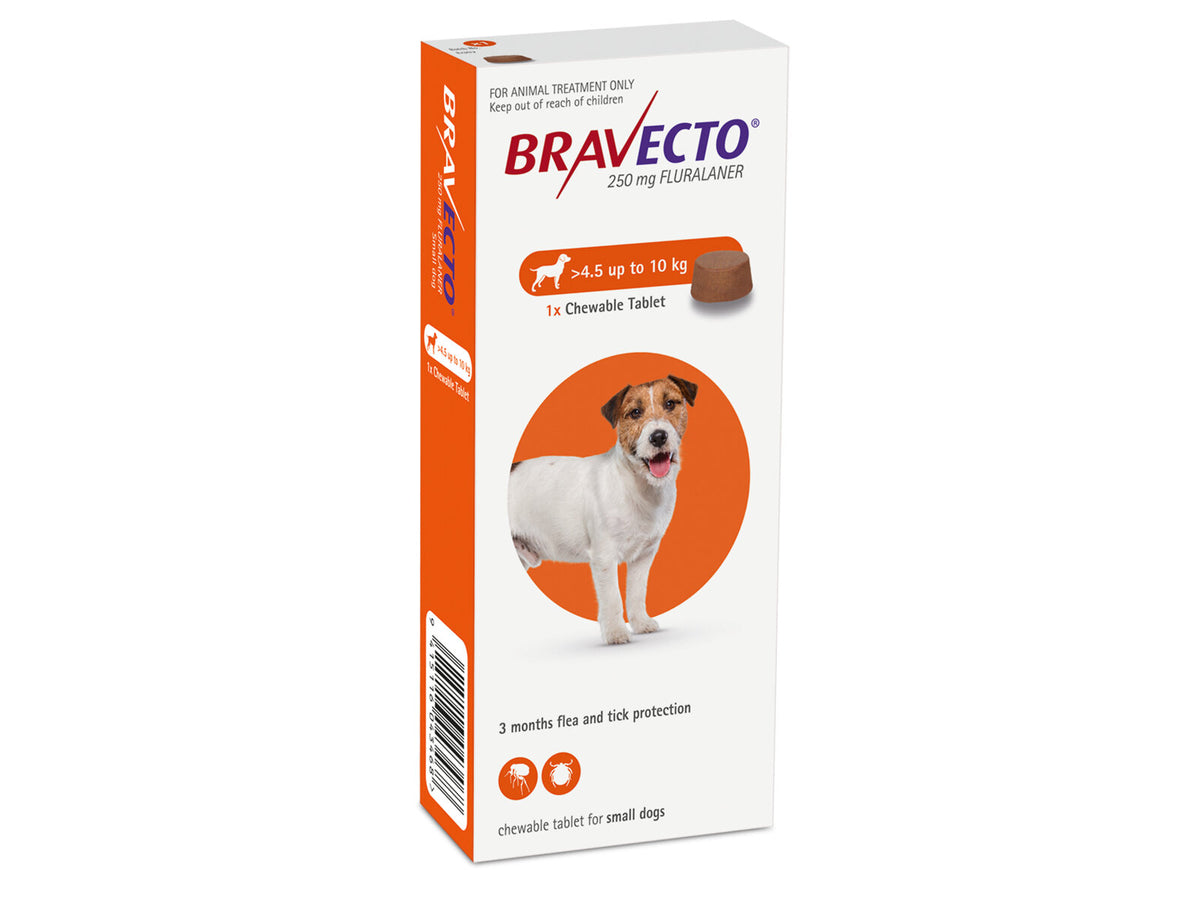 MSD Animal Health Bravecto 250 mg Fluralaner Chewable Tablets for Smal ...