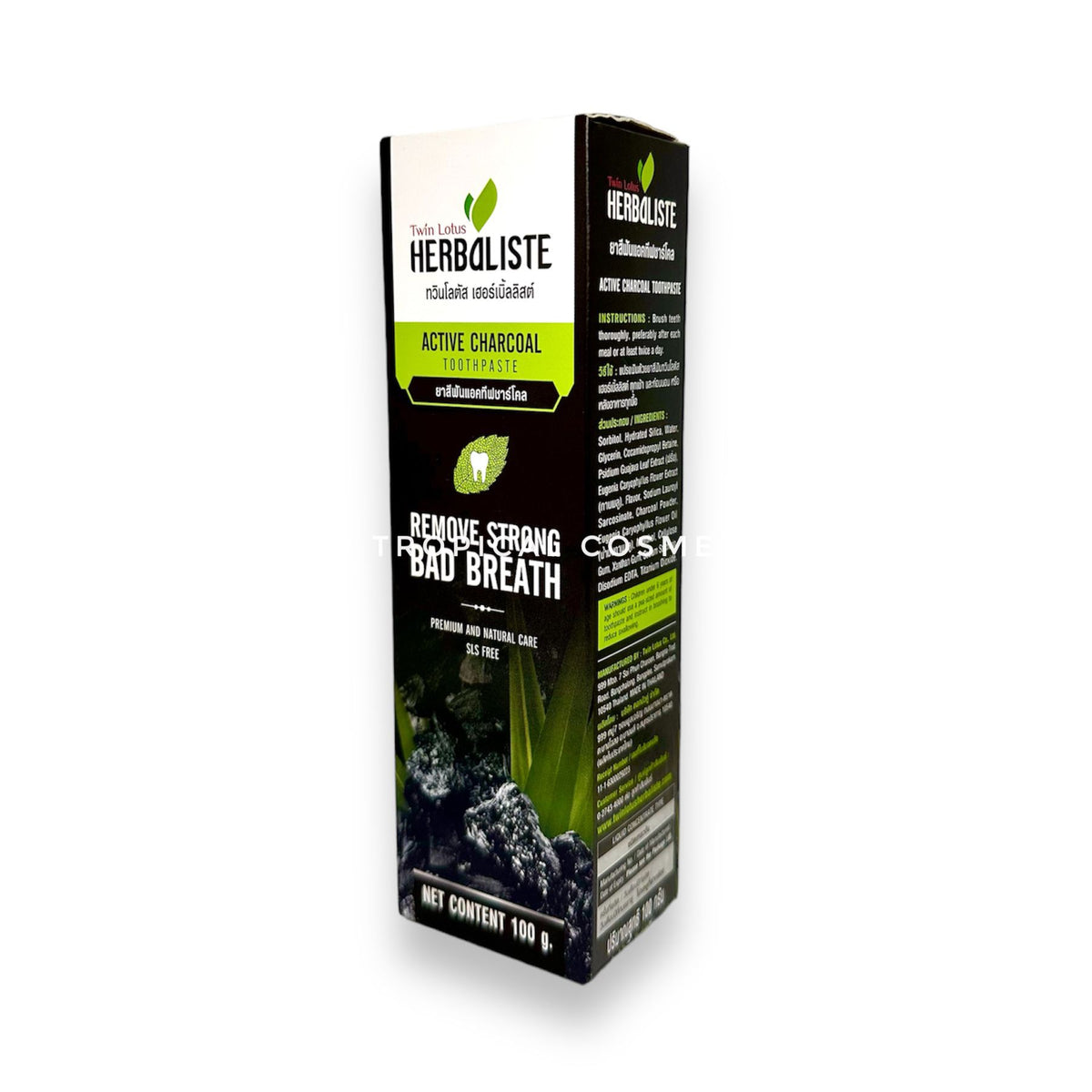 Twin Lotus Herbaliste Active Charcoal Toothpaste 100 g., Натуральная з ...