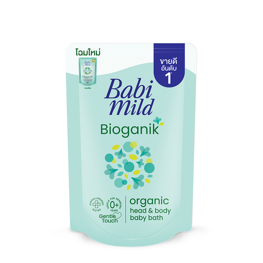 Babi Mild Ultra Mild Bioganik Head & Body Baby Bath Refill 350 ml., Ул ...