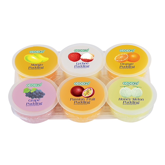 Cocon Assorted Pudding Mix Fruit 80 g*6 pcs., Пудинг с ассорти из фрук ...
