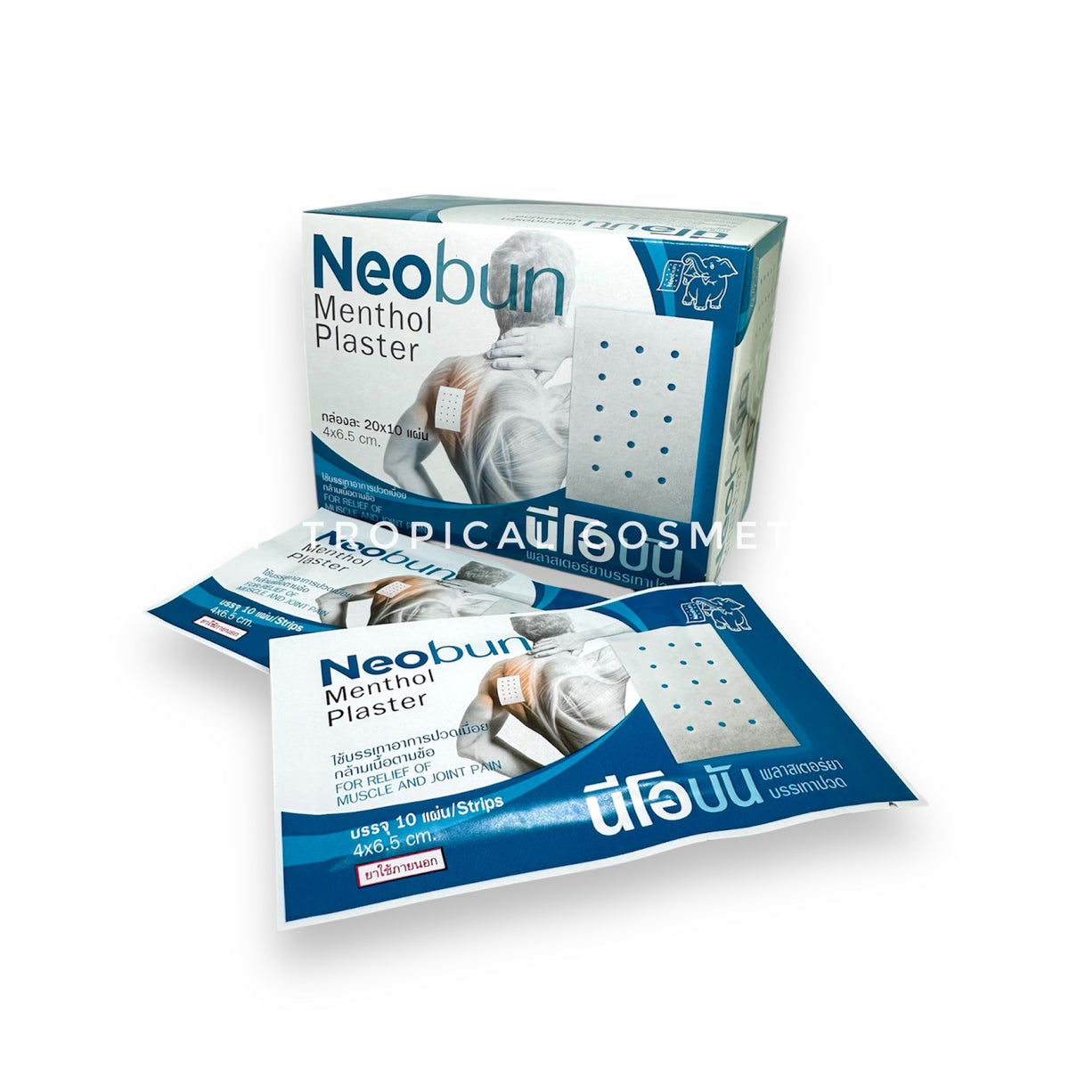 Neobun Menthol Plaster Box 20 pcs., Тайский обезболивающий пластырь "Н ...