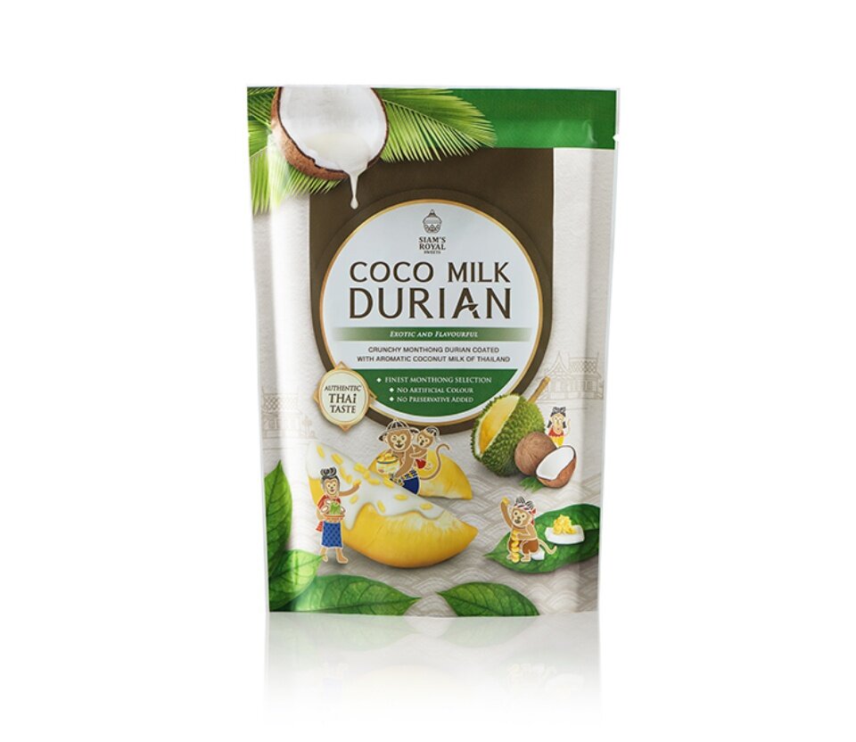 SIAM’S ROYAL SWEETS Coco Milk Durian Exotic and Flavourful 70 g., Вяле ...