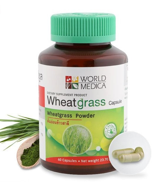 Khaolaor Wheat grass Capsule Wheatgrass Powder Capsule 60 caps., Порош ...