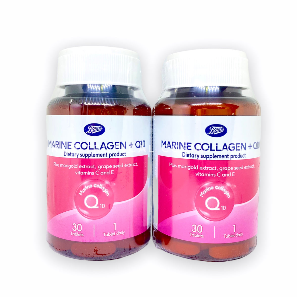 Boots Marine Collagen+Q10 Dietary supplement product Set 2 pcs.*30 cap ...